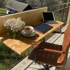 T5 OAK Outdoor Balcony Desk Solid Oak Slim Desk Timber Desk solid Oak ...