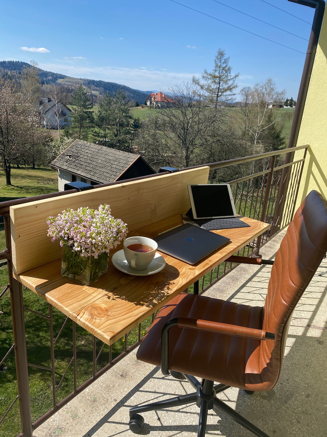 T5 Outdoor Balcony Desk | Solid Pine Slim Desk| Timber Desk |solid Pine ...