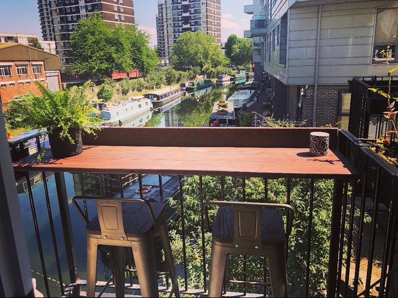 T5a Outdoor Balcony Desk solid Pine Slim Desk Timber Desk - Etsy