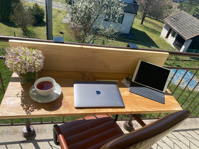 T5 Outdoor Balcony Desk Solid Pine Slim Desk Timber Desk - Etsy