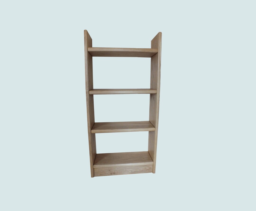 Solid Oak Freestanding Bookshelf | Modern Timber Shelf | C14 - Etsy