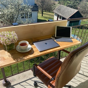 T5 OAK Outdoor Balcony Desk | Solid Oak Slim Desk| Timber Desk |solid ...