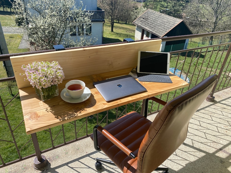T5 Outdoor Balcony Desk Solid Pine Slim Desk Timber Desk - Etsy