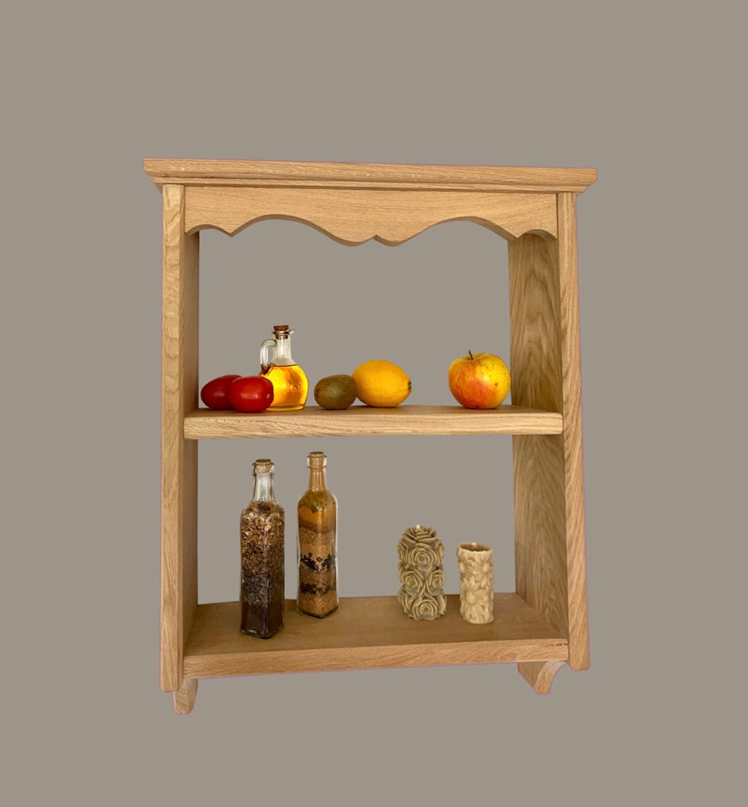Handmade Solid Oak Kitchen Shelf | Spice & Herb Rack | M3 - Etsy