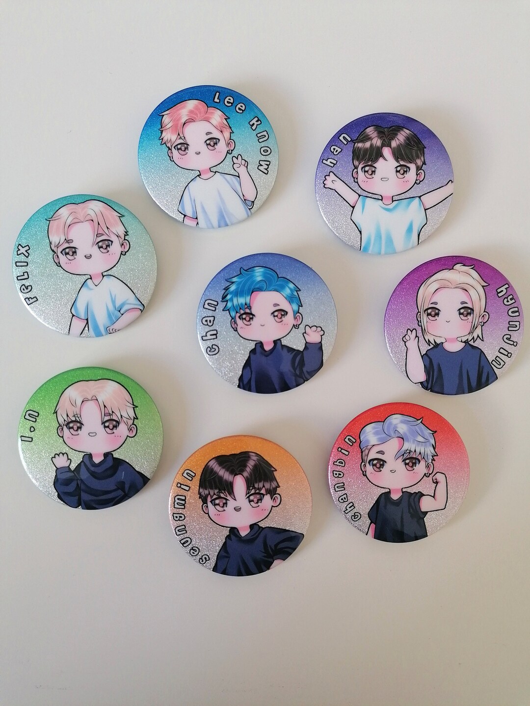 Stray Kids Glitter Buttons - Etsy