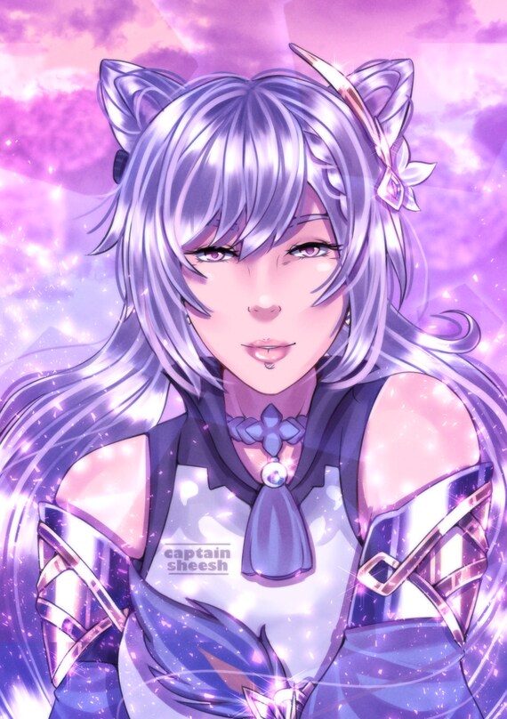 Genshin Impact Keqing Art Print A5 - Etsy