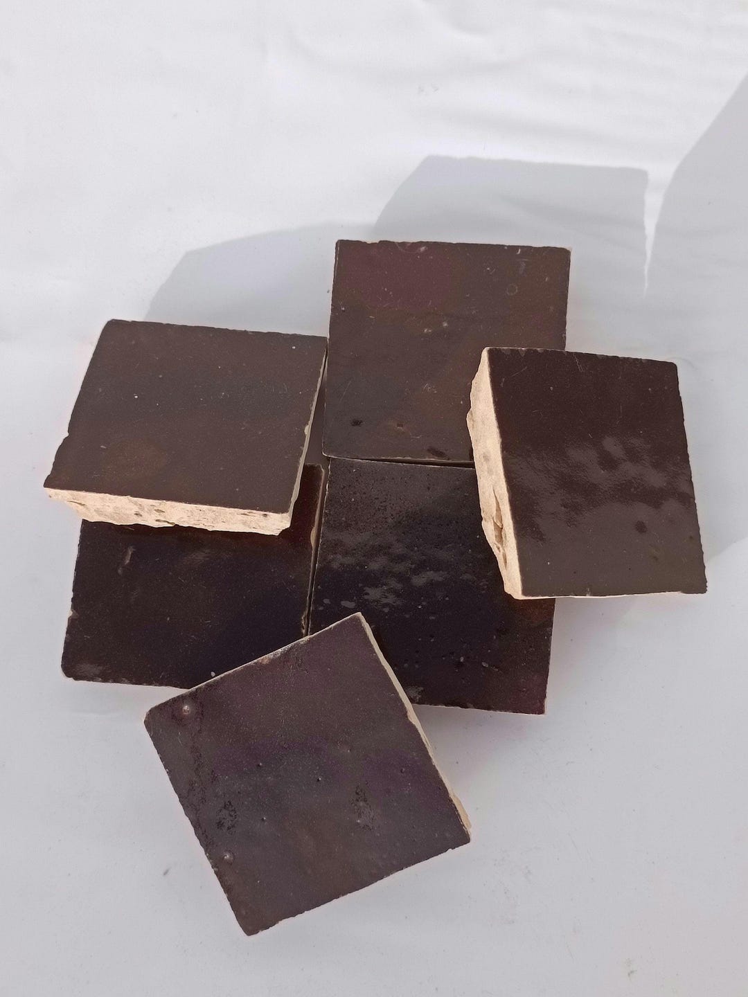 Authentic Handmade Moroccan Brown Zellige Tile,5×5 Cm,10×10cm ...