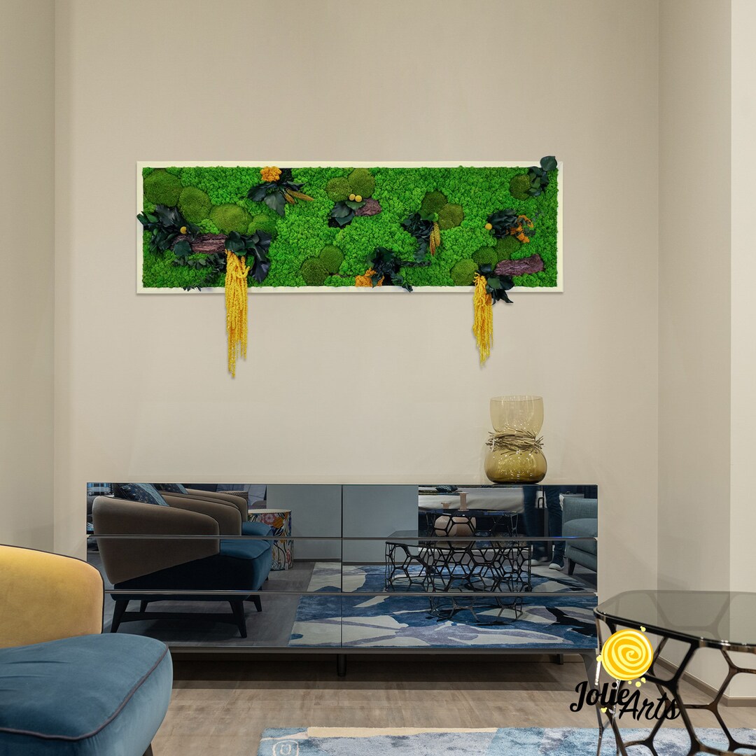 Moss Design Yellow Amaranthus Model Natural Preserved Plants - Etsy