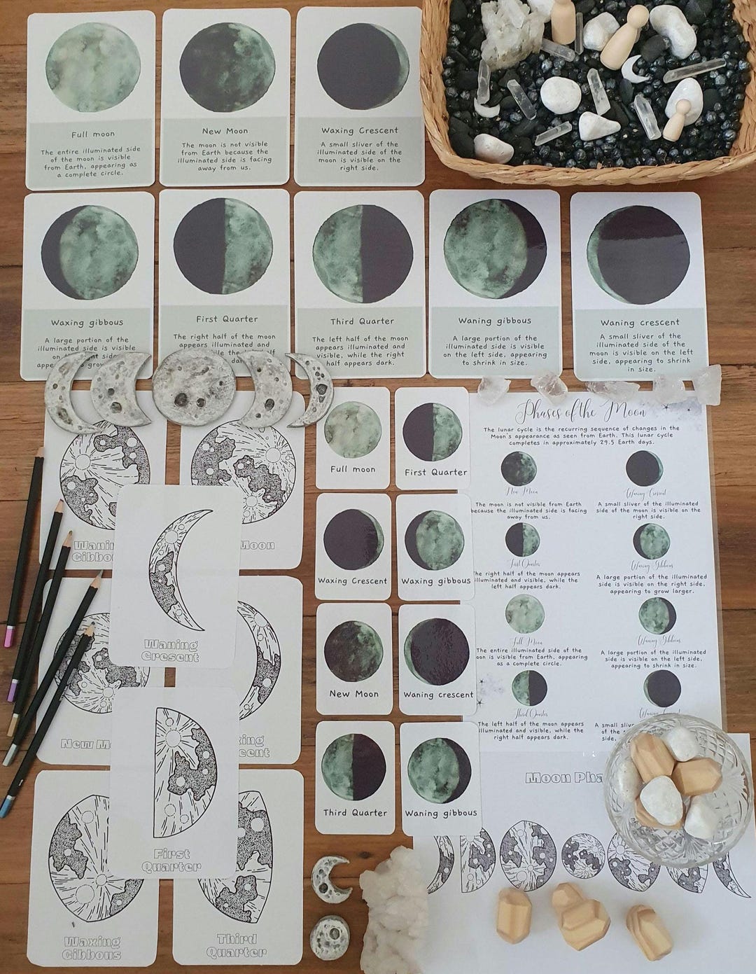 Moon Flash Cards Activity Pack | Colouring Unschooling Homeschooling ...