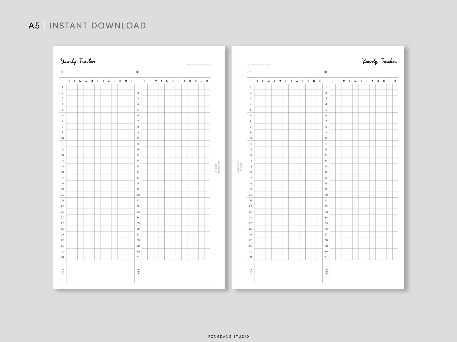 Yearly Tracker Sheet A5 Printable Planner Inserts A Year in Pixels ...