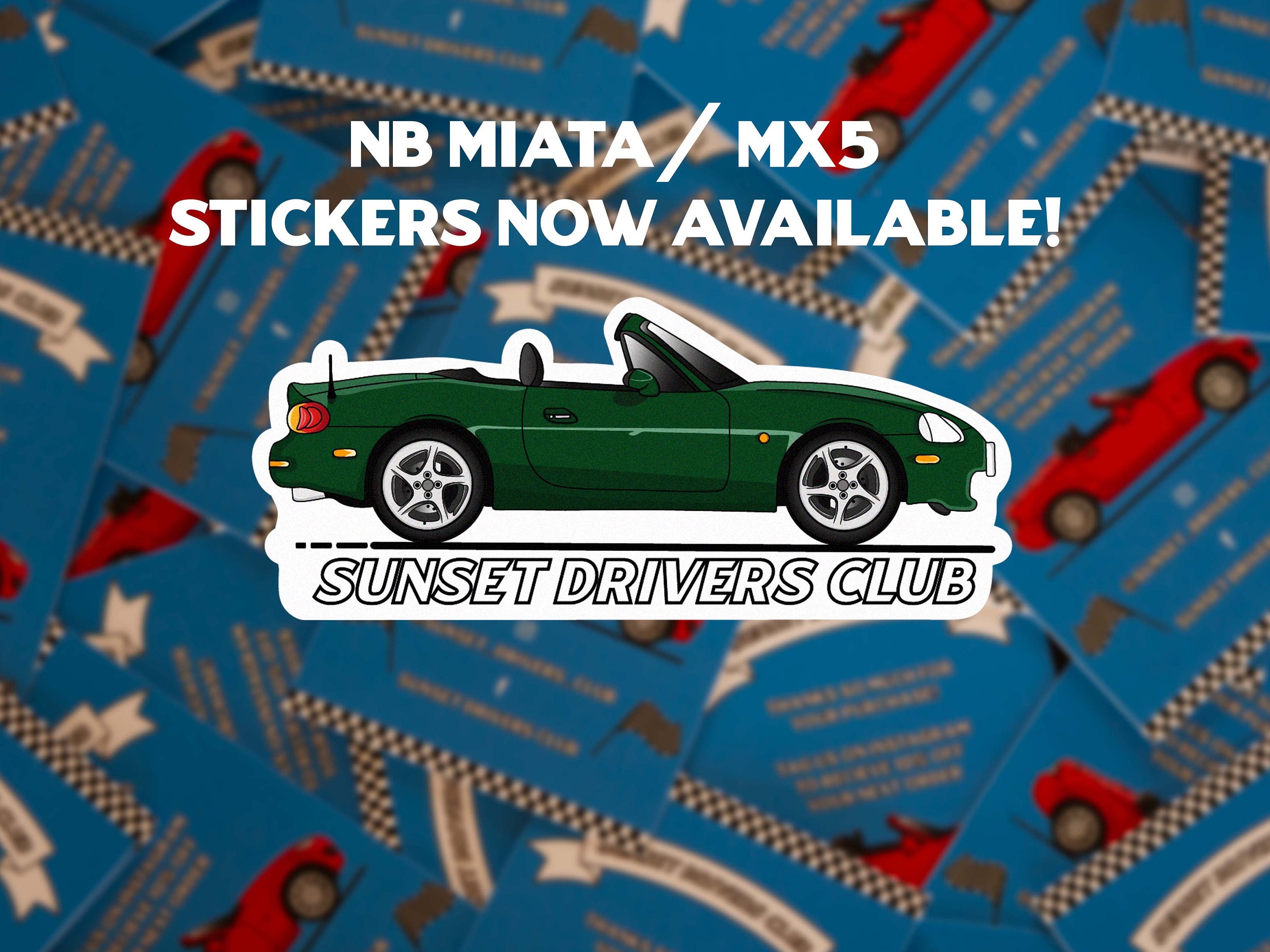 MX5 NB Miata MK2 Blue Sticker by Sunset Drivers Club - Etsy