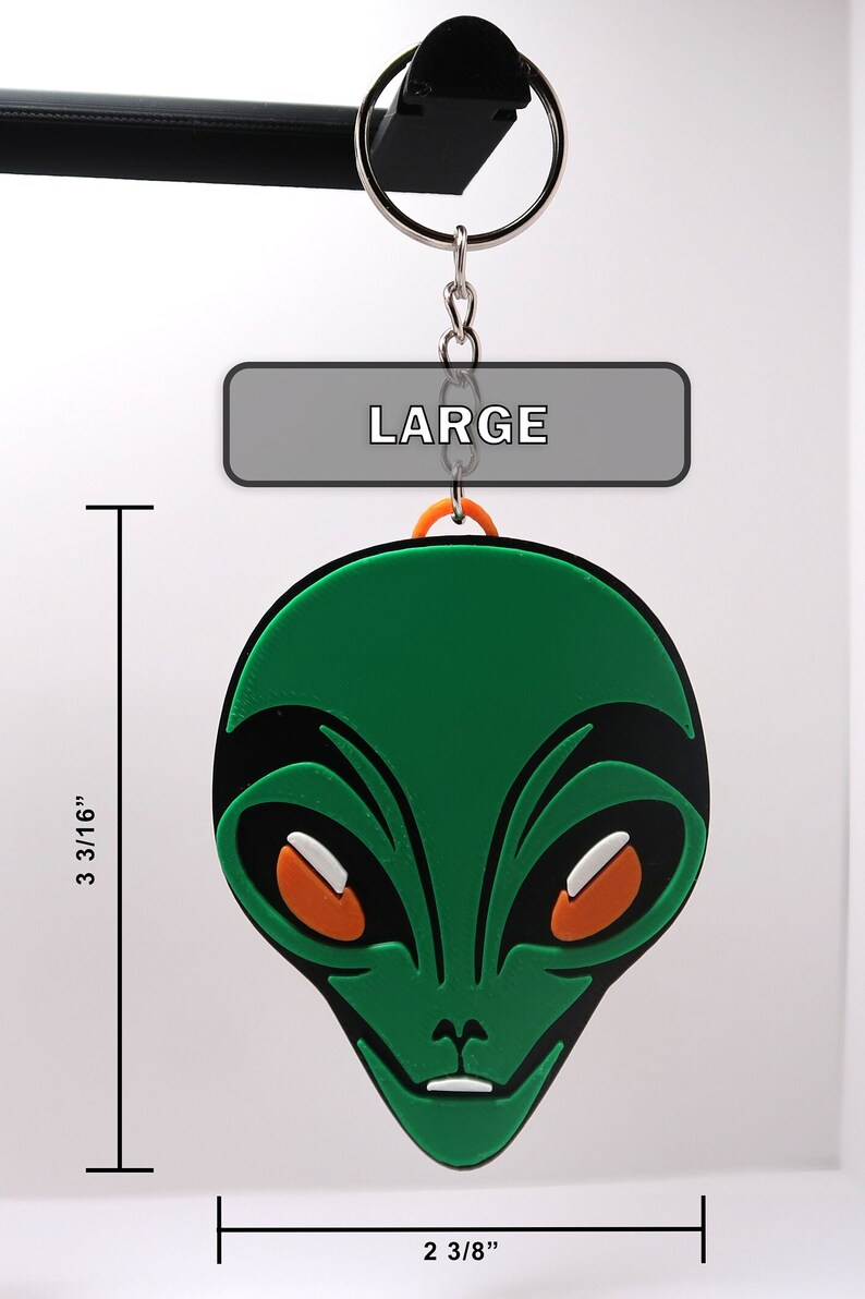 3D Alien Keychain or Bag Charm | Two Sizes | 3D Printed Character ...