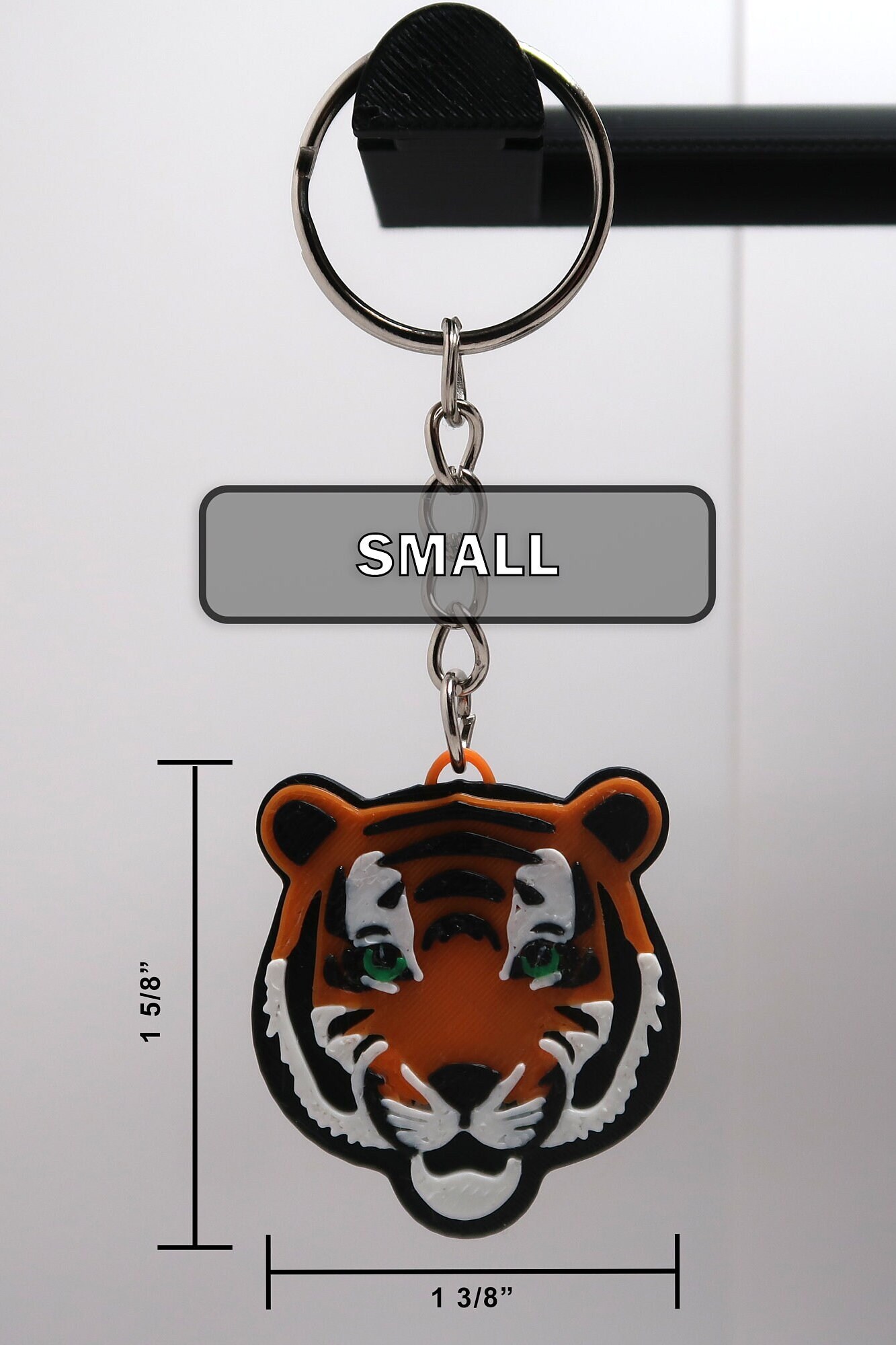 3D Tiger Keychain or Bag Charm | Two Sizes | 3D Printed Animal Hanger ...