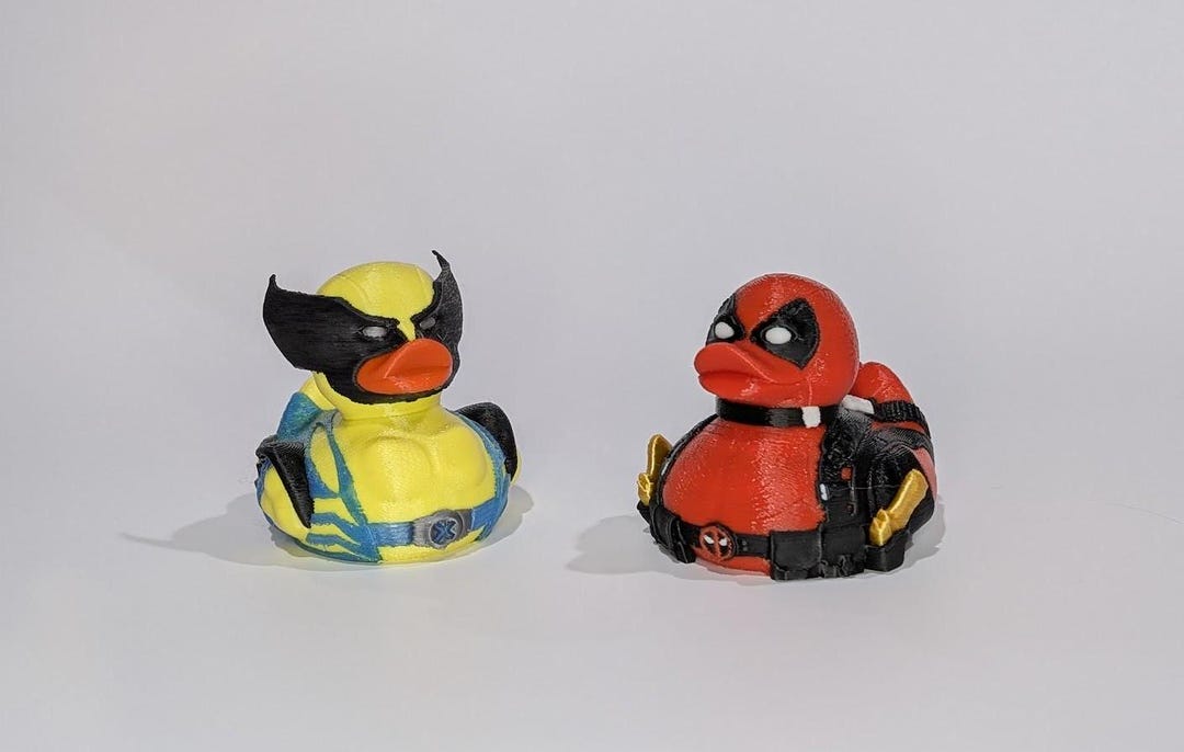 Deadpool & Wolverine 3D Printed Ducks – A Heroic Twist on "rubber ...