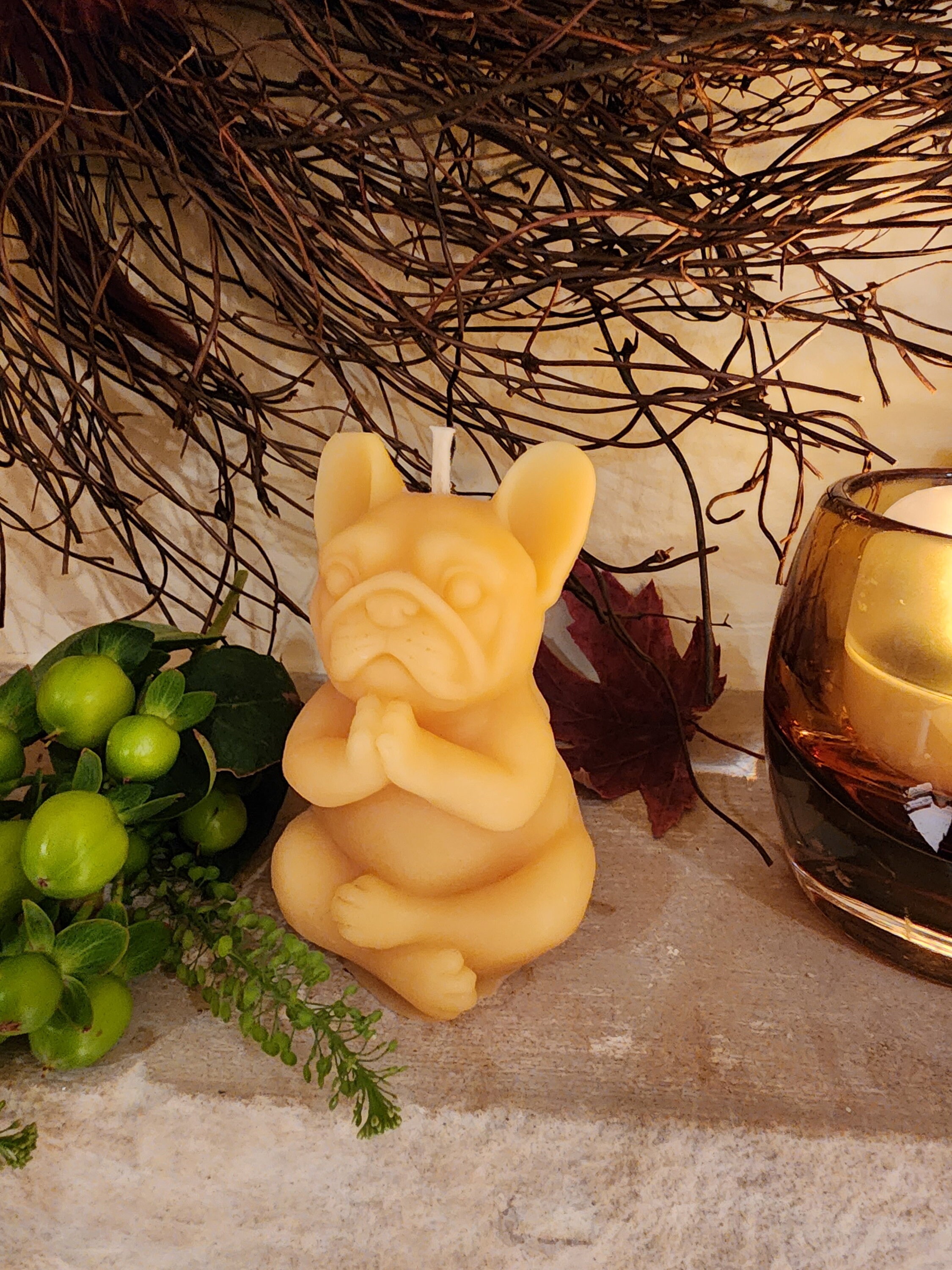 Namaste French Bulldog Candle - Etsy