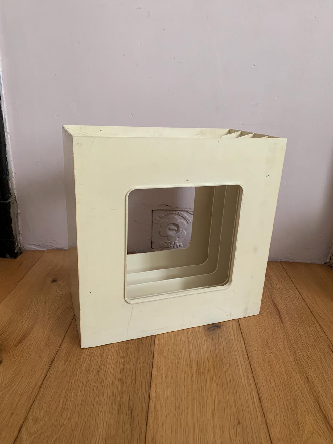 Vintage Vinyl Box, Cream-colored Box for Storing Vinyl Records, White ...