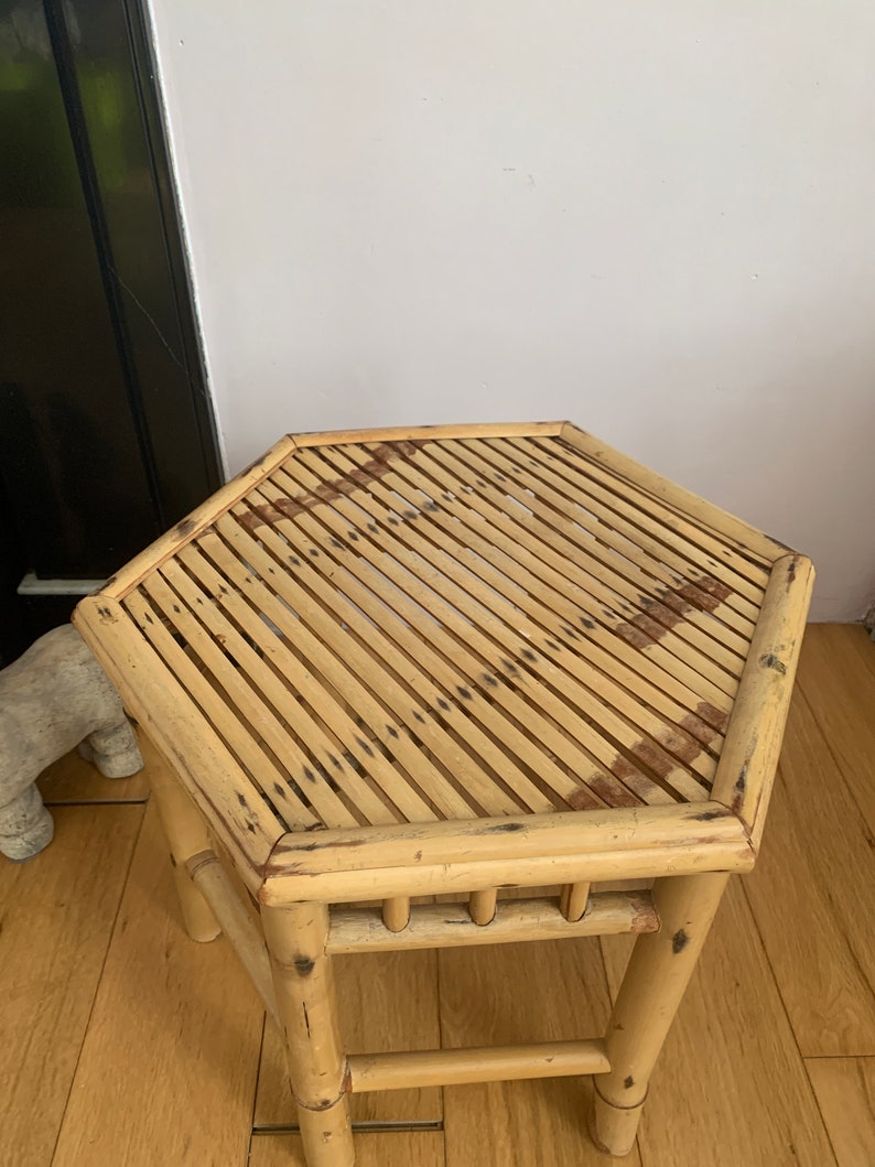 Small Hexagonal Bamboo Coffee Table - Etsy