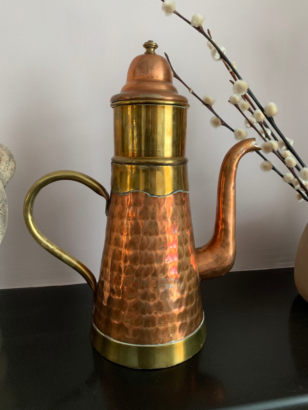 Vintage Copper Coffee Maker, Decorative Copper Coffee Maker, Rustic ...