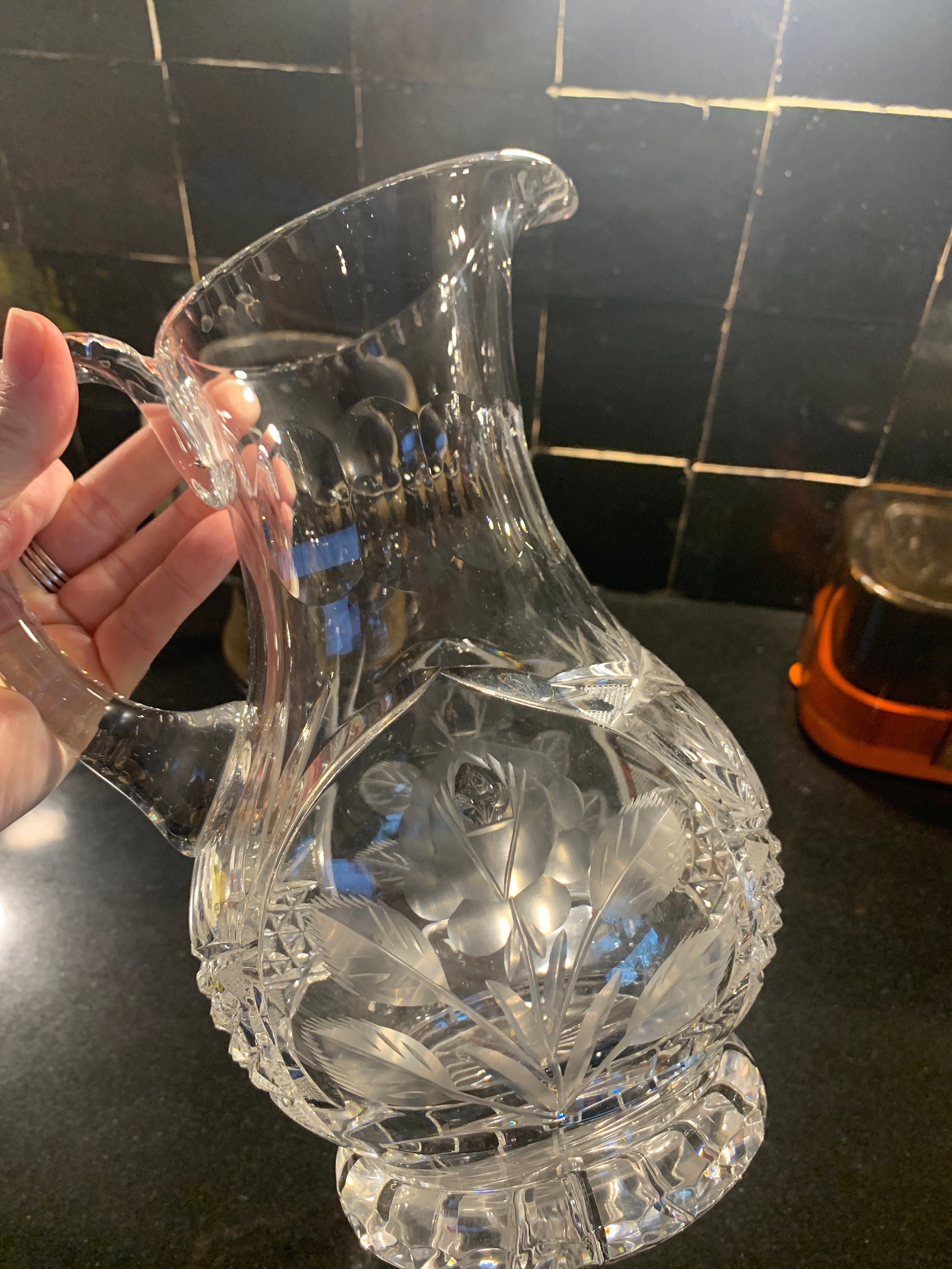 Crystal Jug, Hand Chiselled, Vintage, Poland - Etsy
