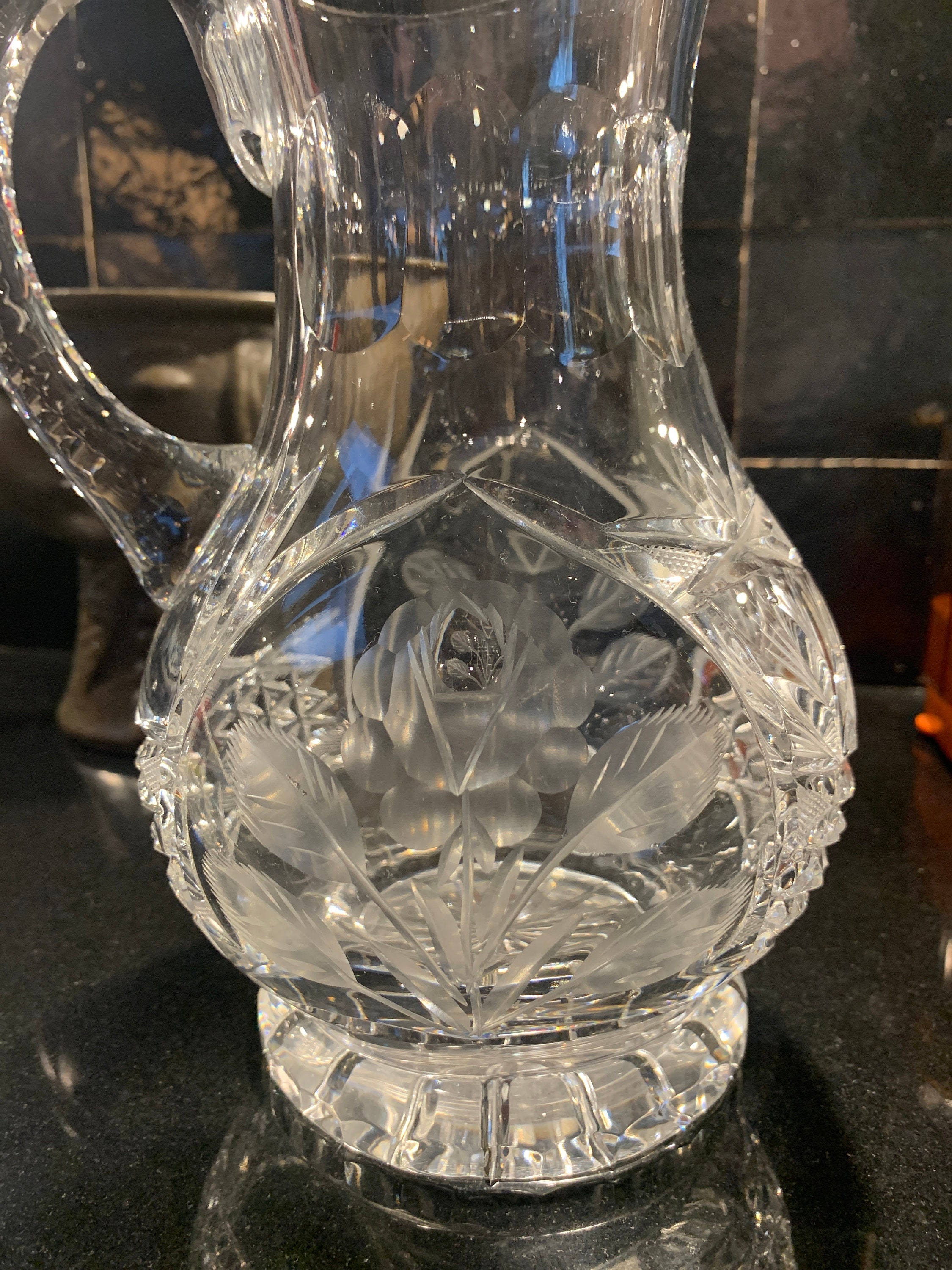 Crystal Jug, Hand Chiselled, Vintage, Poland - Etsy