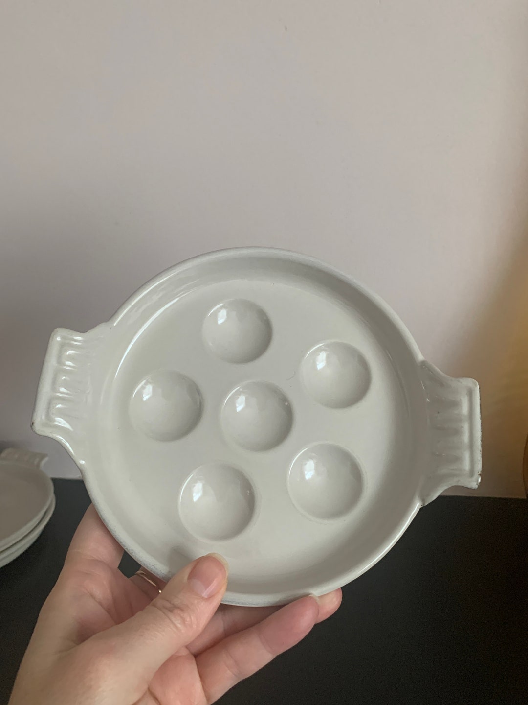 3 Small Cast Iron Snail Dishes Le Creuset, Creuset France Oven Snail ...