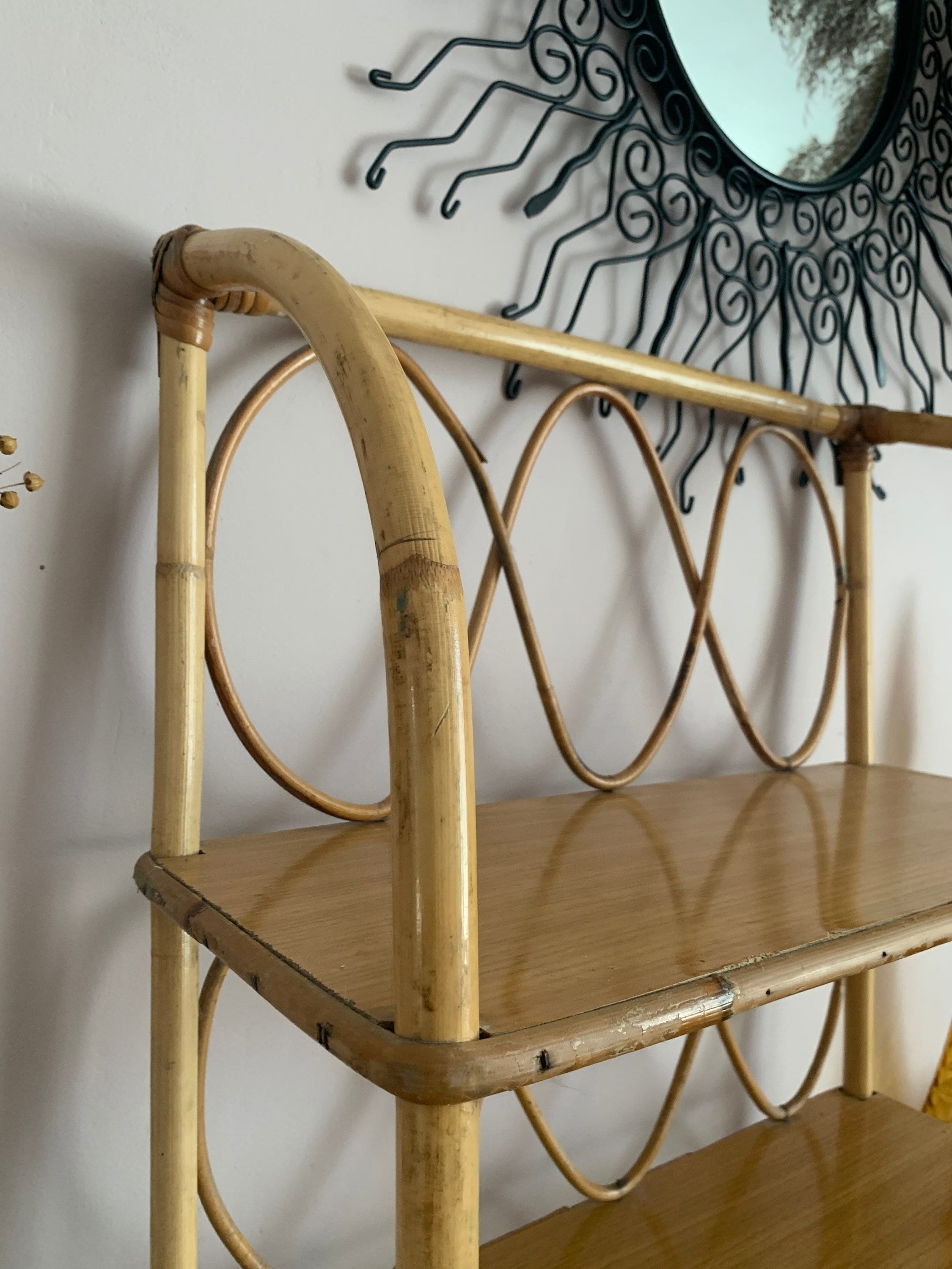 Vintage Rattan Shelf - Etsy