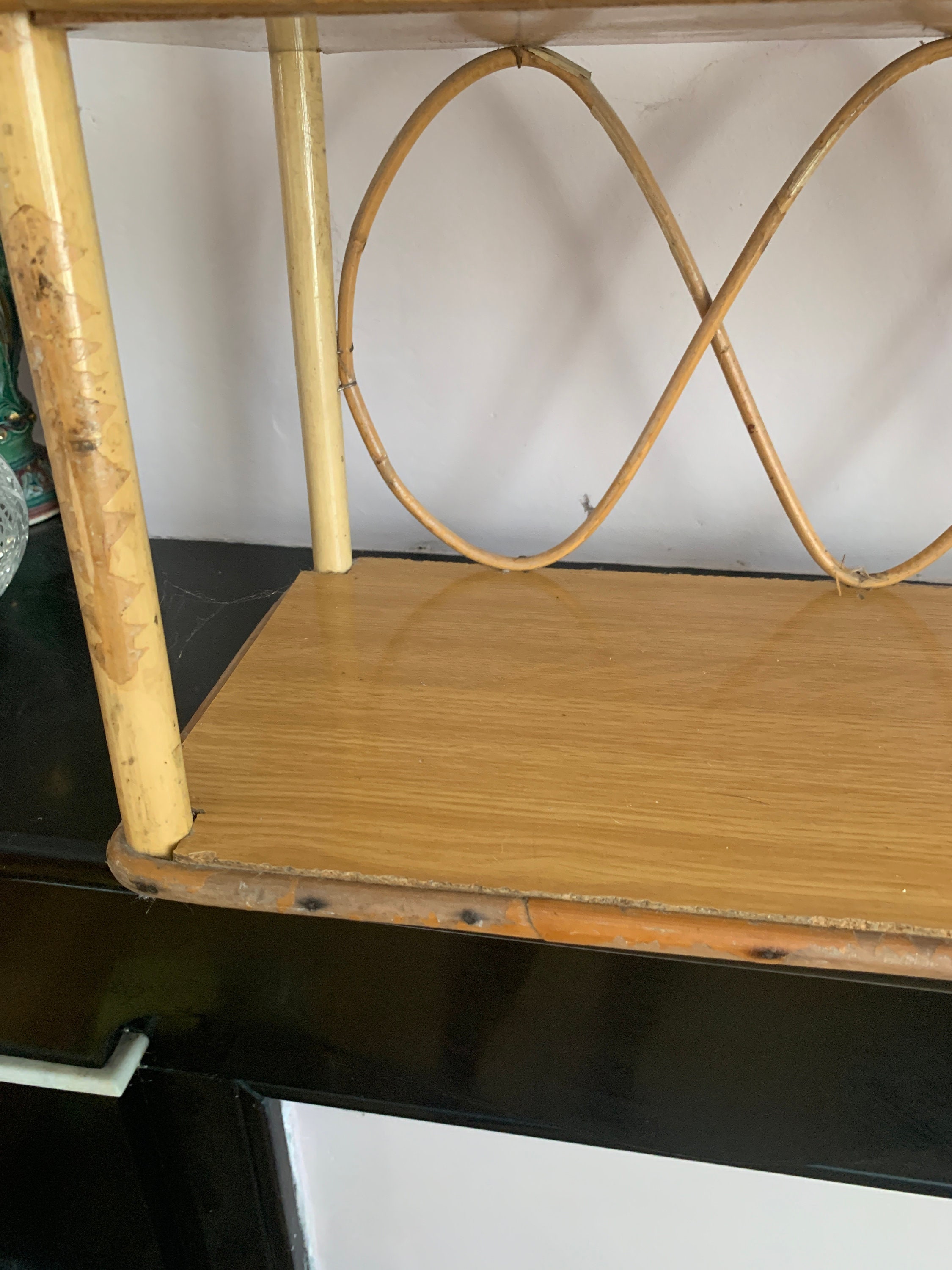 Vintage Rattan Shelf - Etsy