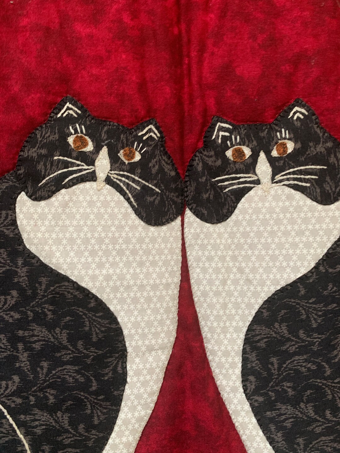 Patchwork Two Cats Together, Pair of Cats, Patchwork Cats - Etsy