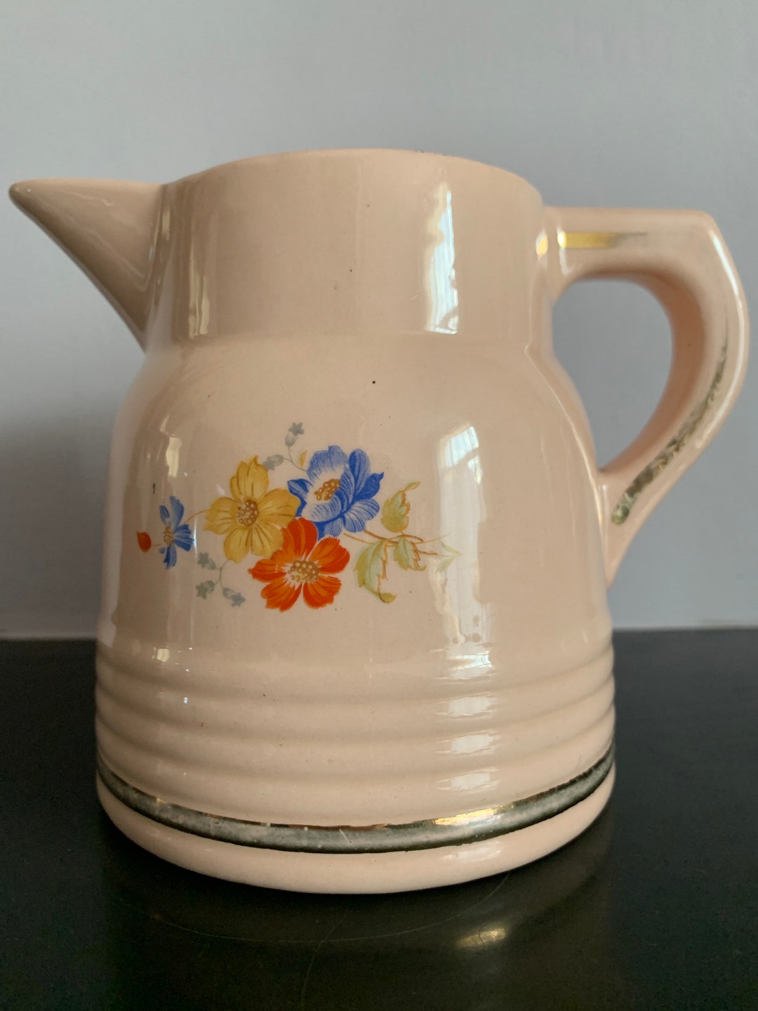 Small Vintage Longwy Milk Pitcher 1950, Light Pink Pastel Pitcher ...
