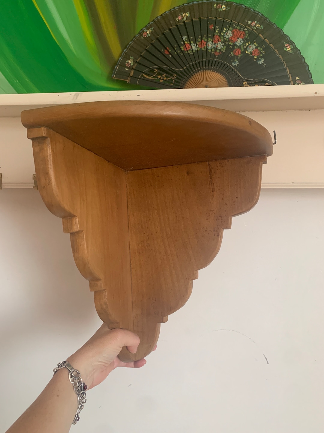 Magnificent Old Wooden Corner Shelf, Wood Decorated With a Frieze ...