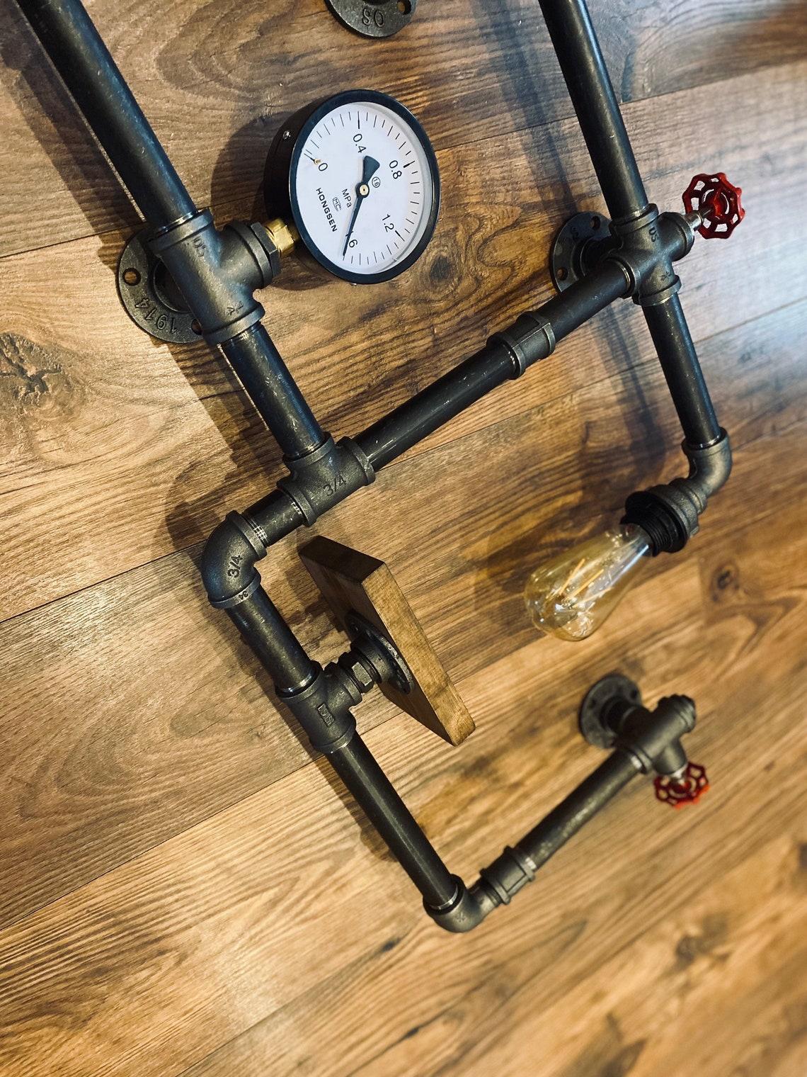 Steam Punk Wall Art Lighting Steampunk Farmhouse Decor Pipe | Etsy