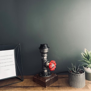 Industrial Rustic Style Pipe Light Steampunk Lamp Desk Table Bedroom ...