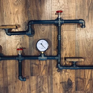 Steam Punk Wall Art Steampunk Farmhouse Decor Pipe Work Wall Shelving ...
