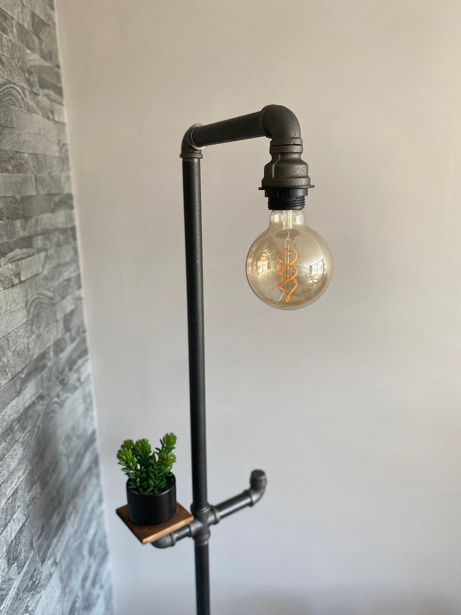Industrial Steam Punk Floor Lamp With Shelf and Hook Living - Etsy