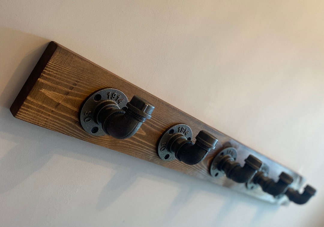 Handmade Steampunk Coat Rack: Industrial Farmhouse Decor (800mm) - Etsy