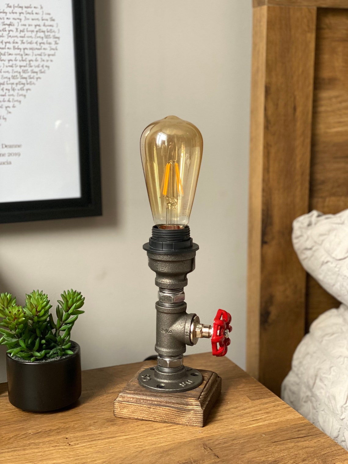 Industrial Rustic Style Pipe Light Steampunk Lamp Desk Table | Etsy