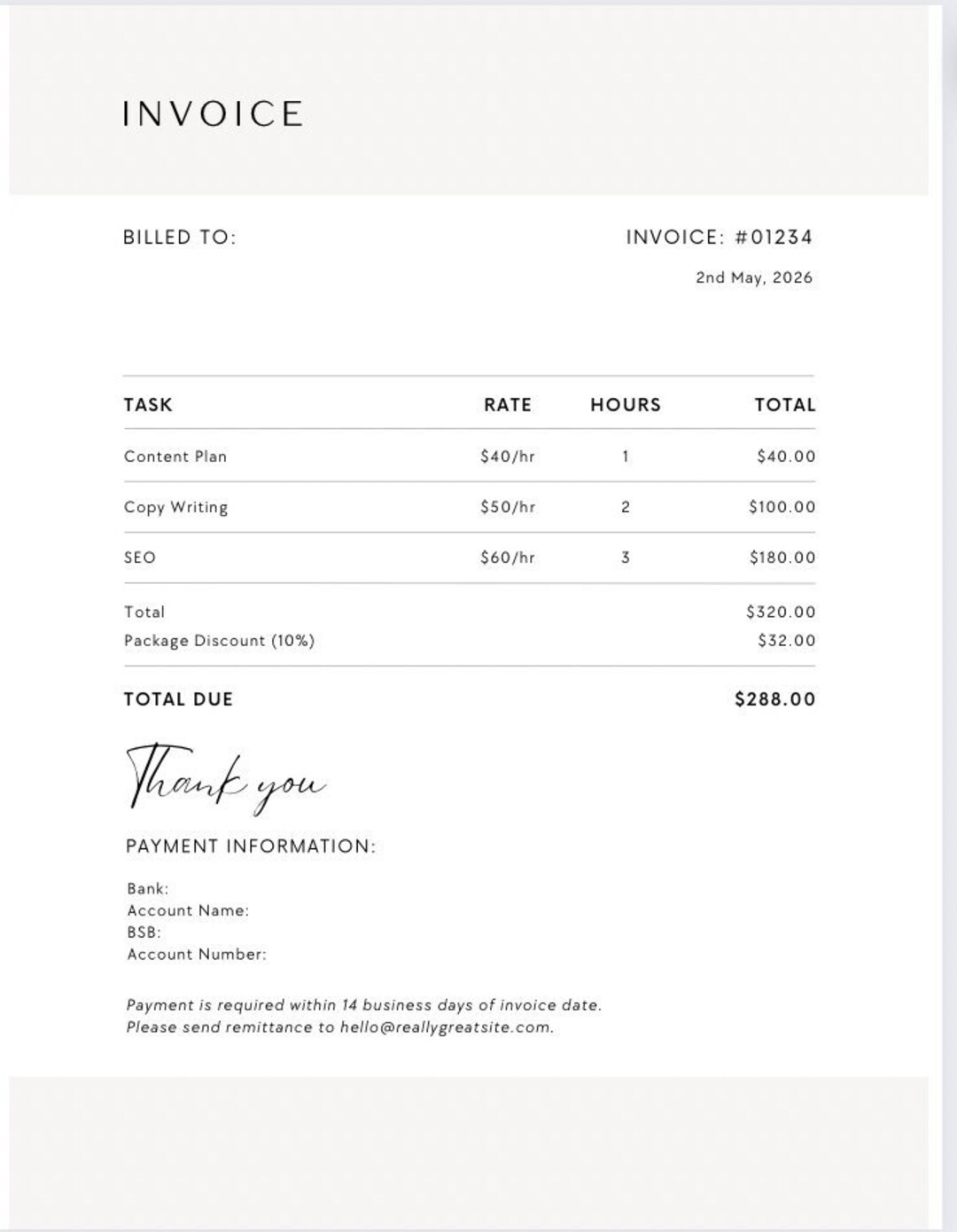 10 Modern Business Invoice Templates - Etsy