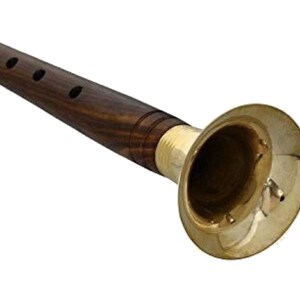 Handmade Shehnai Wood & Brass Indian Classical Wind Musical Instrument ...