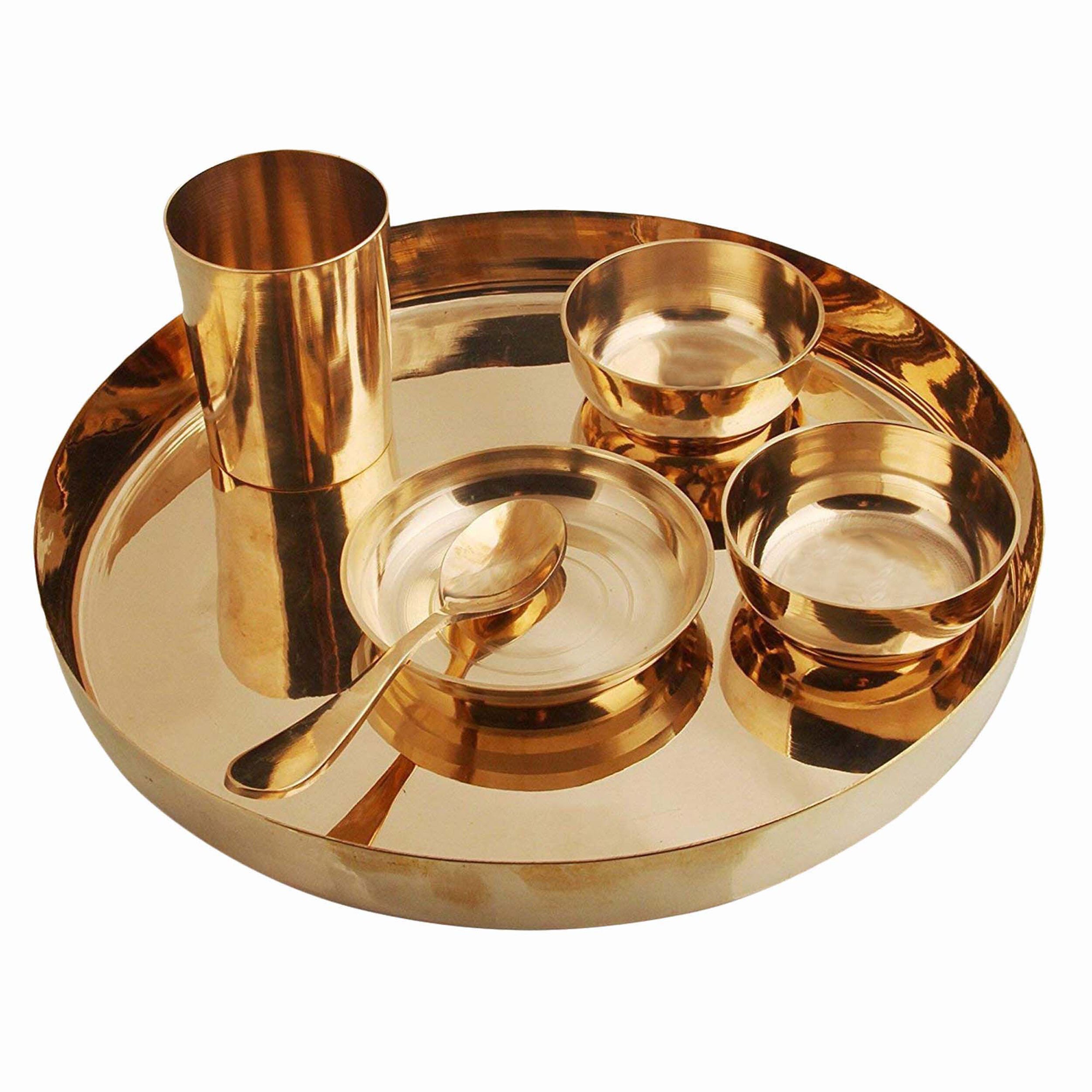 Kansi/bronze Kansya Utensil Dinner Thali Set Traditional Home - Etsy