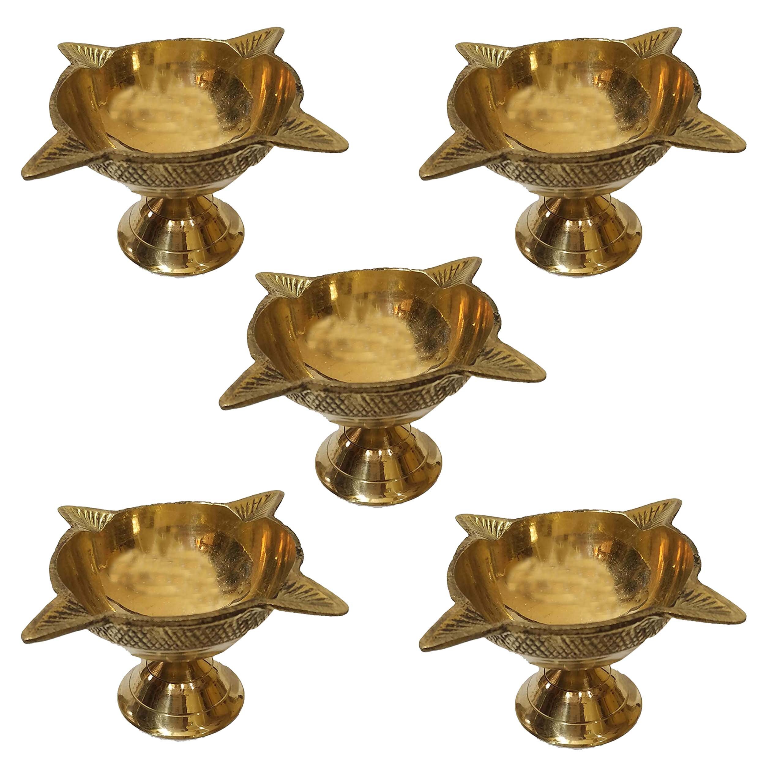 Brass Charmukhi Diya Deepak Traditional Design Akhand - Etsy