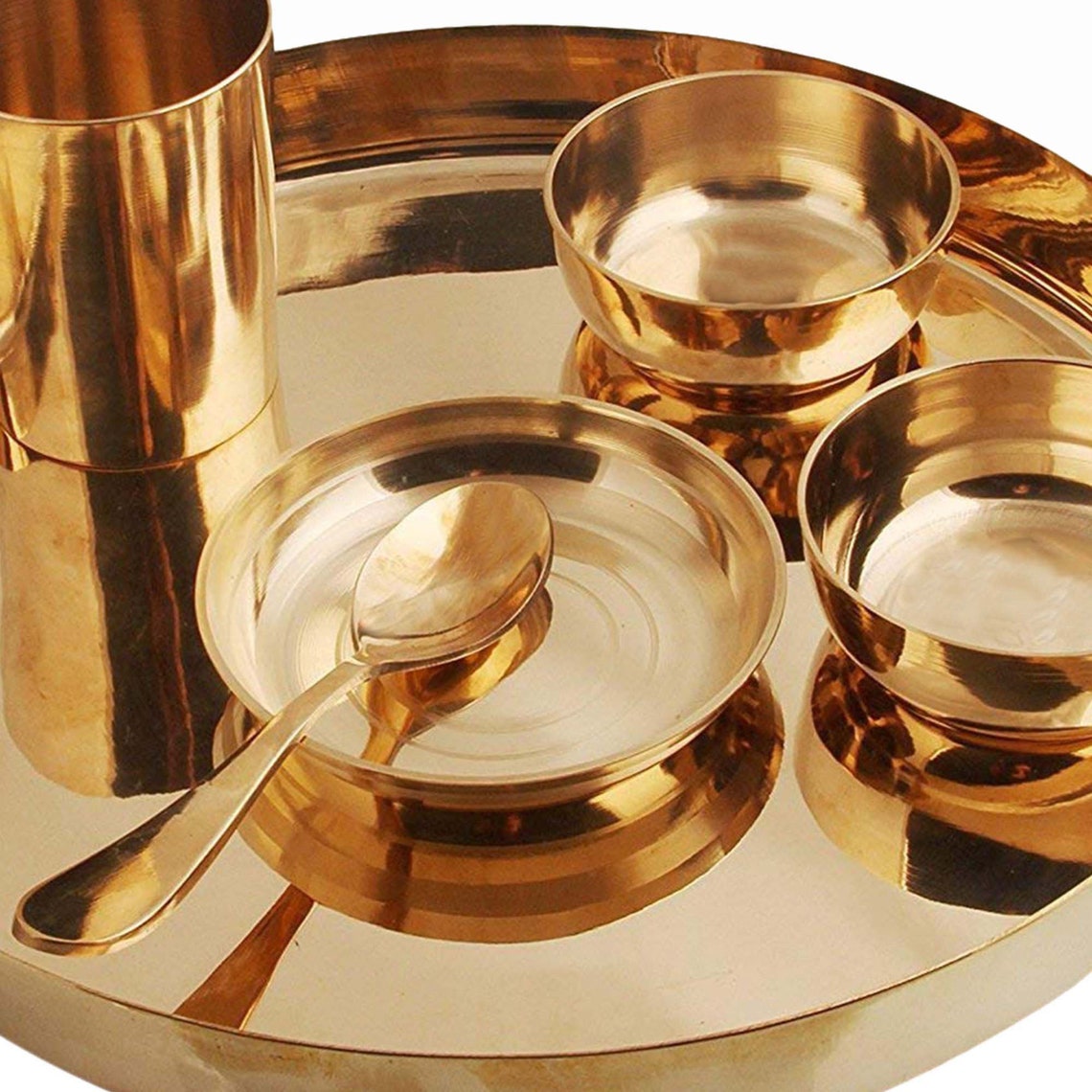 Kansi/bronze Kansya Utensil Dinner Thali Set Traditional Home - Etsy