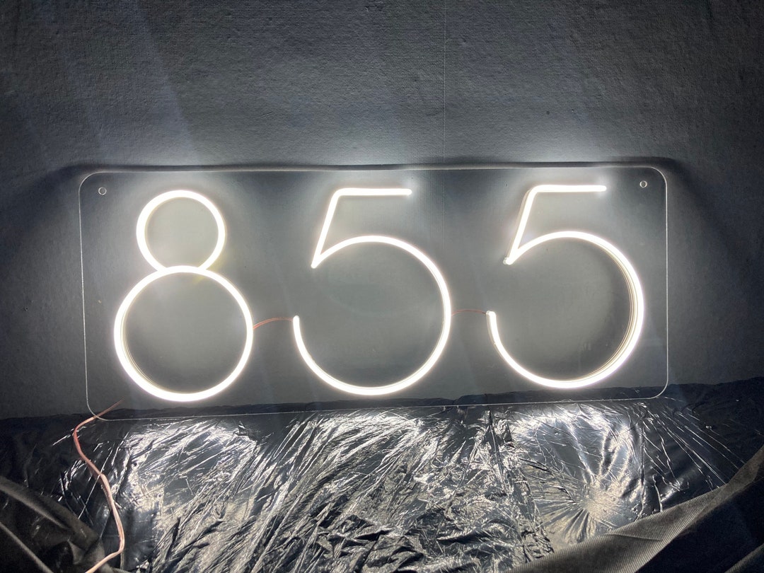 Numbers LED Neon Sign - Light Room Interior Design Neon Sign Wall Art ...