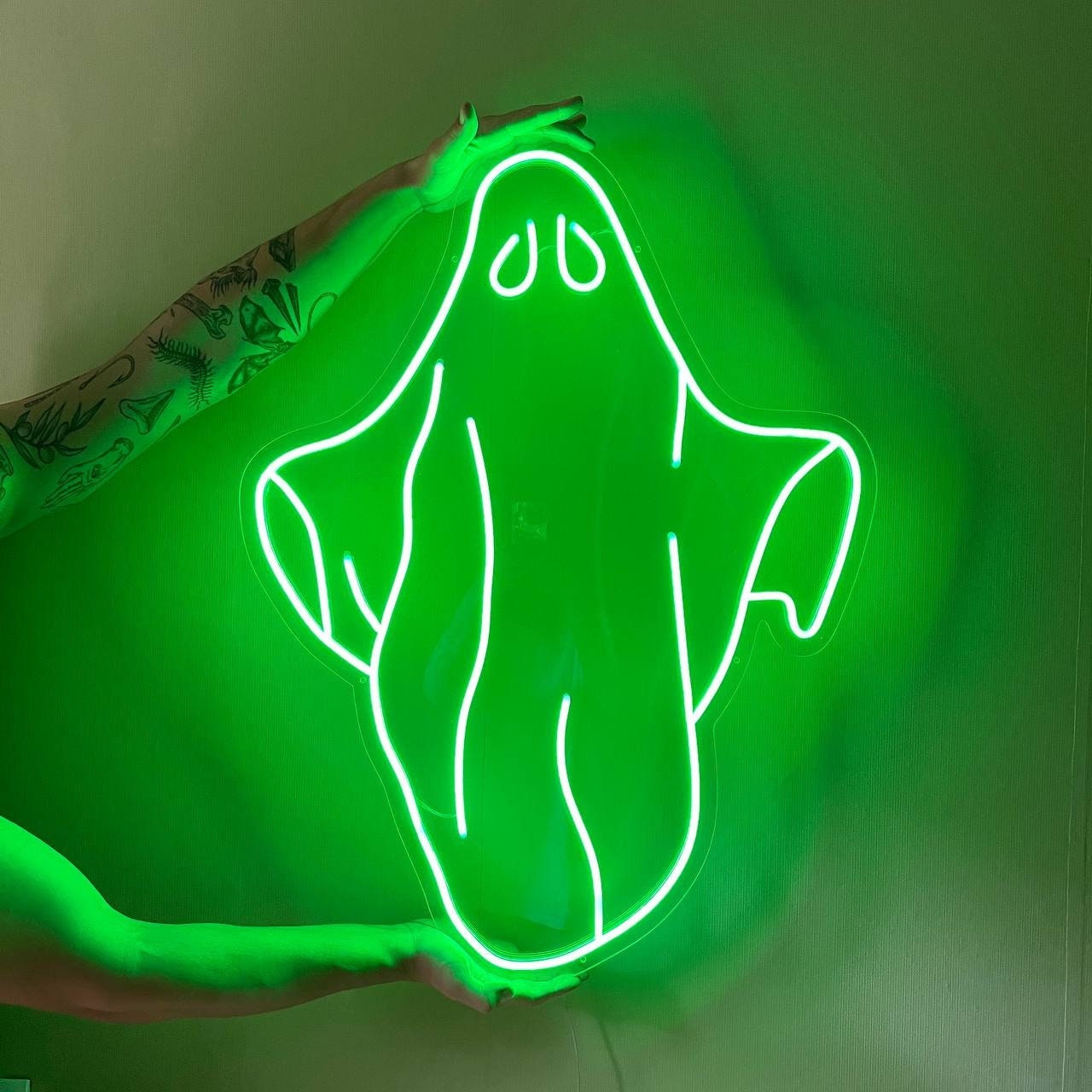 Ghost LED Neon Sign Light Room Interior Design Neon Sign Wall Art Wall ...