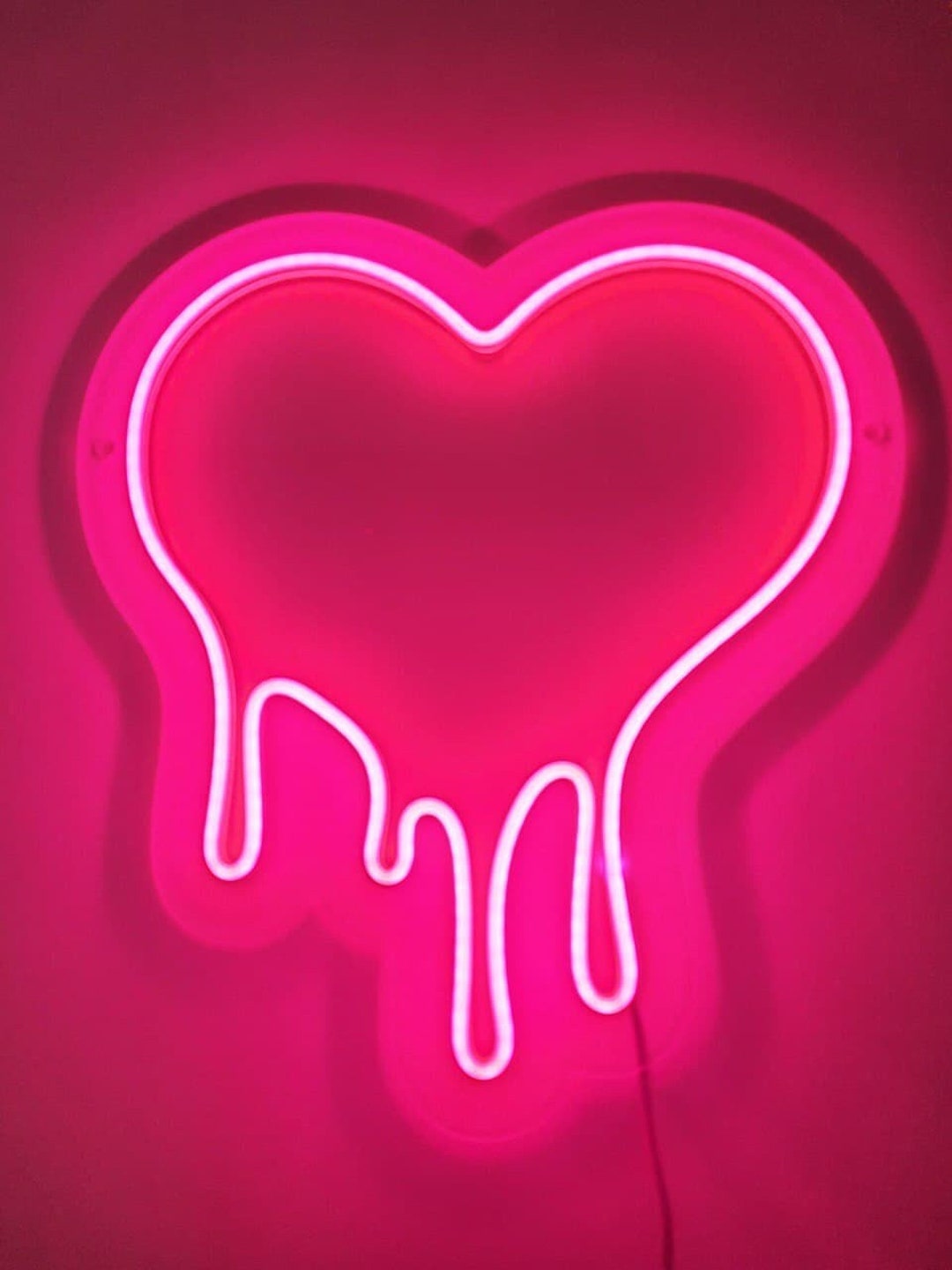 Heart Drip LED Neon Sign - Light Room Interior Design Neon Sign Wall ...