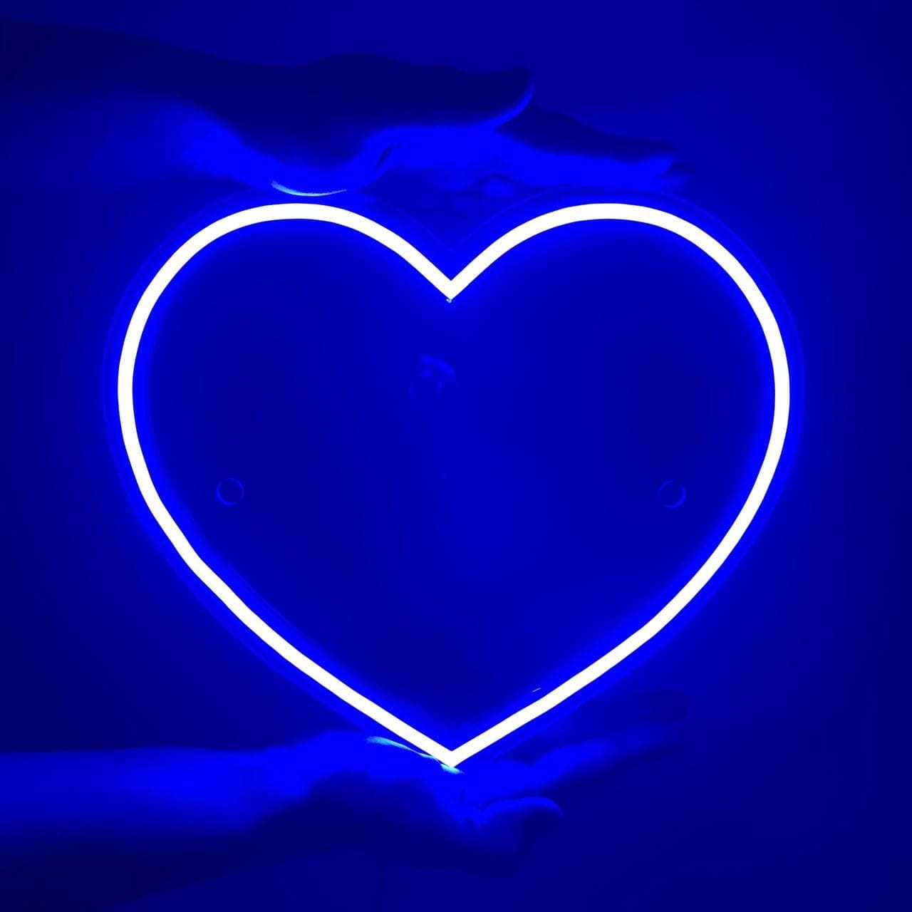 Heart LED Neon Sign - Light Room Interior Design Neon Sign Wall Art ...