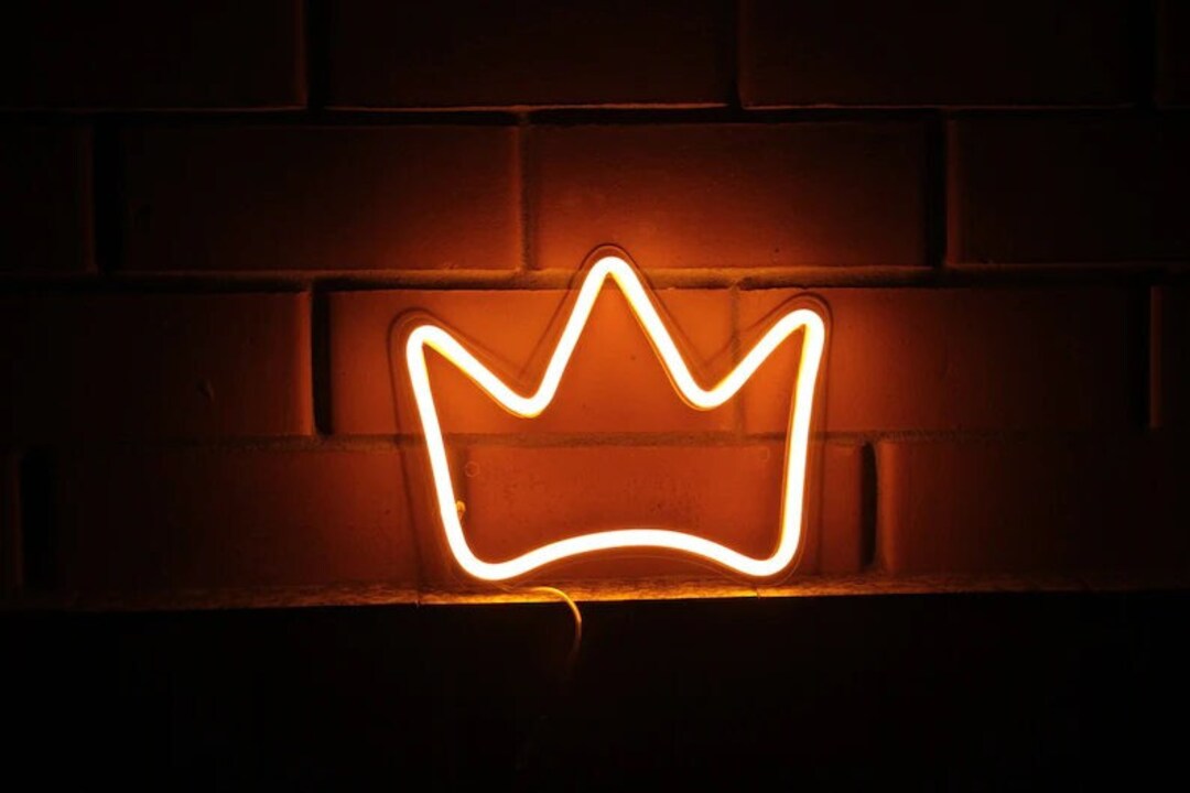 Crown LED Neon Sign - Light Room Interior Design Neon Sign Wall Art ...