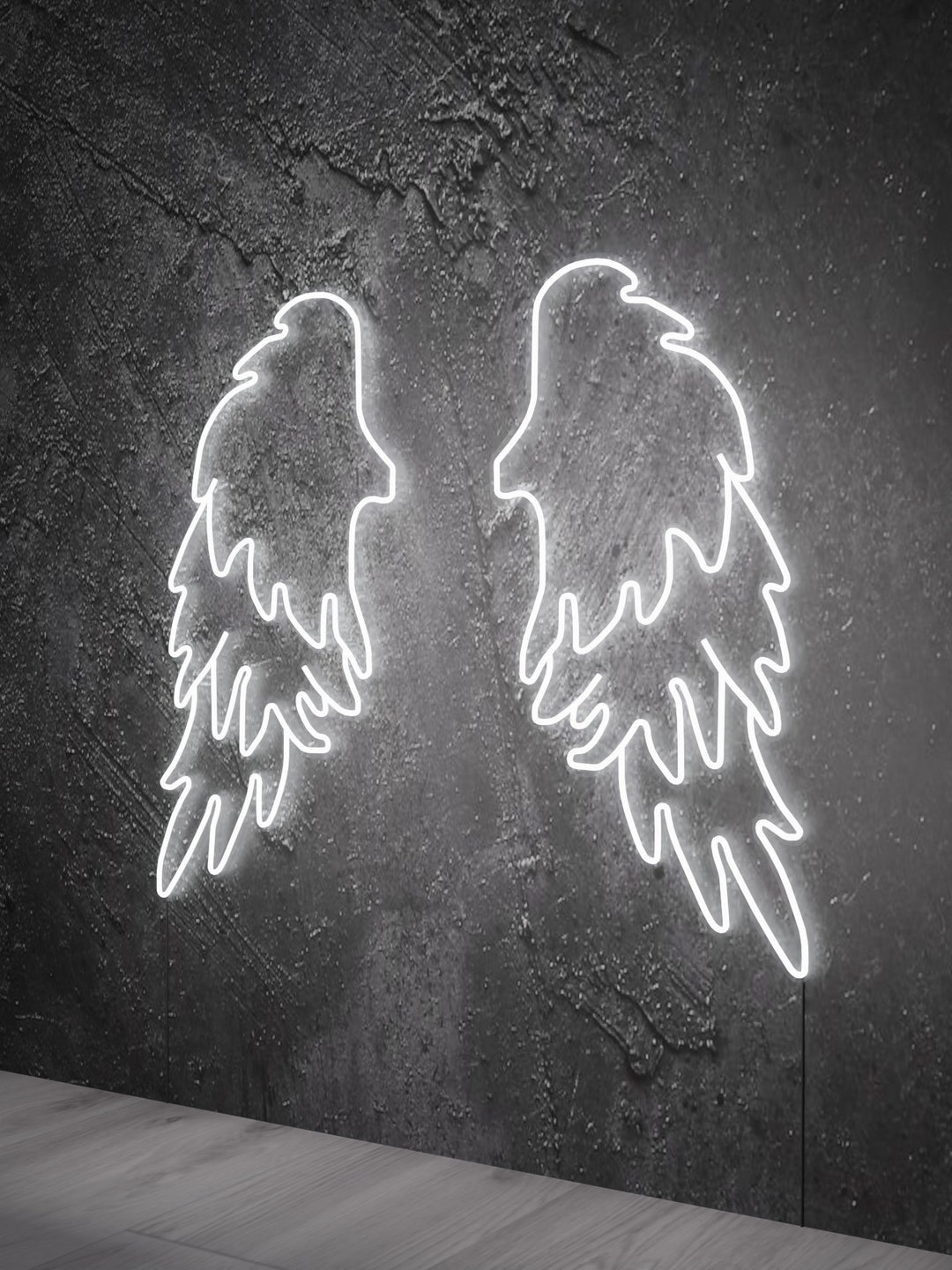 Angel Wings Neon Sign - Wings Wall Art, Custom Neon Sign, Party Sign ...
