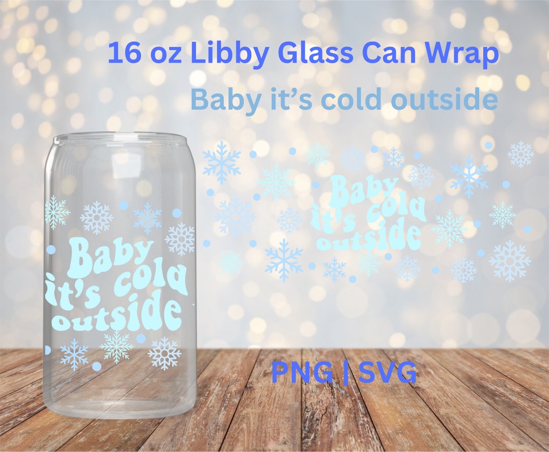 Winter 16 Oz Glass Can Cutfile, SVG PNG, Christmas Cup Wrap, Cup Wrap ...