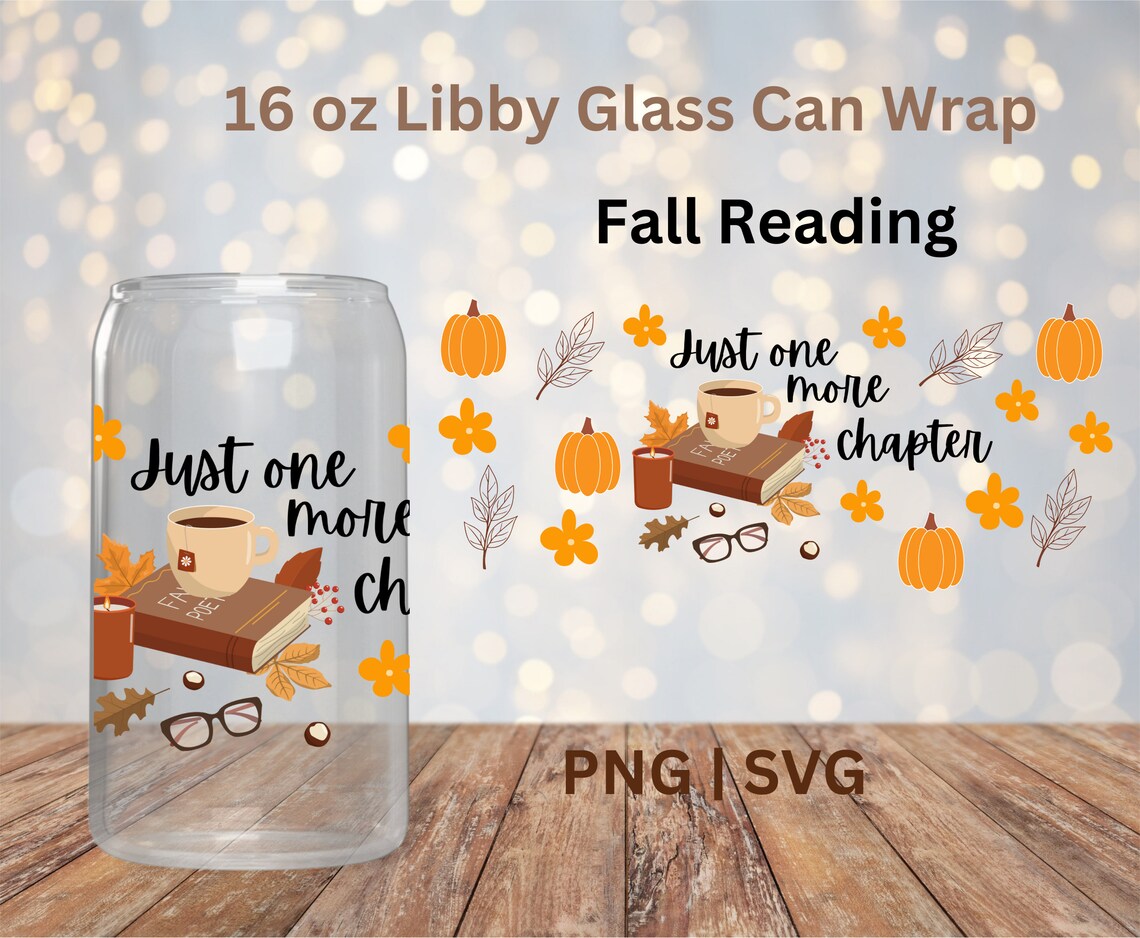 Fall 16 Oz Glass Can Cutfile, SVG PNG, Fall Cup Wrap, Fall Cup Wrap ...