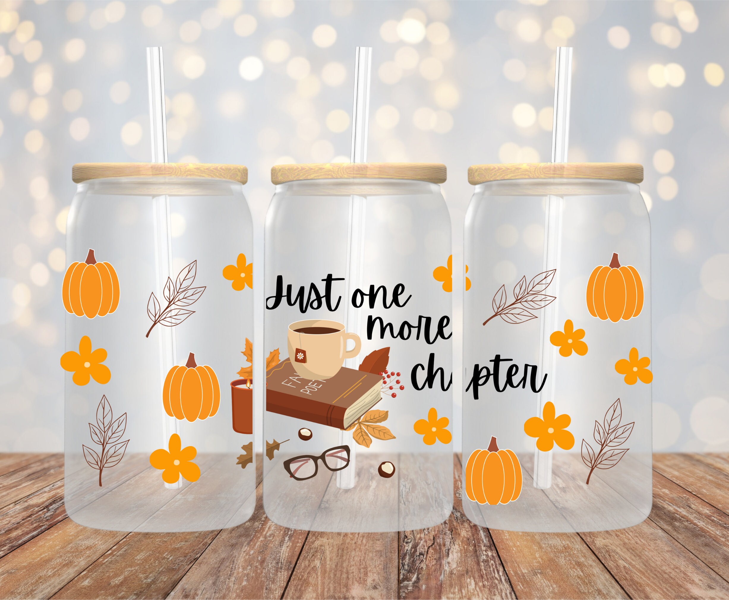 Fall 16 Oz Glass Can Cutfile, SVG PNG, Fall Cup Wrap, Fall Cup Wrap ...